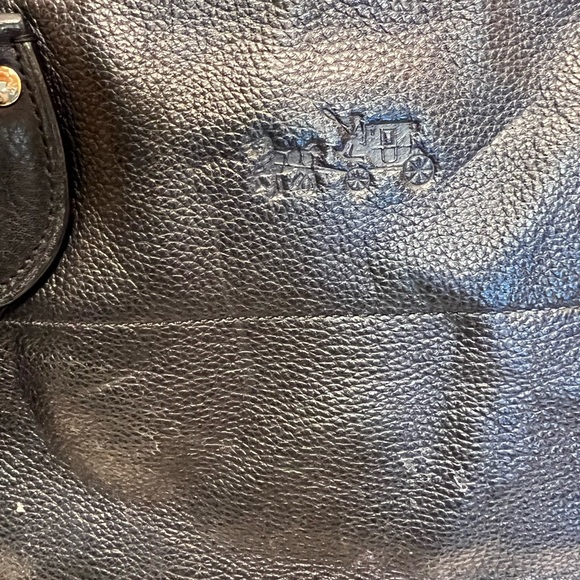 Coach | Bags | Auth Coach Tote Bag Purse Tall Large Black With Gold ...